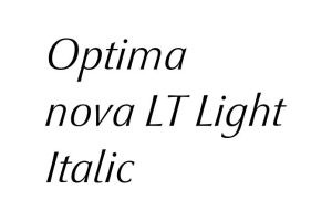 Optima nova LT Light Italic Font - Free Font Download