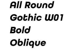 All Round Gothic W01 Bold Oblique Font - Free Font Download