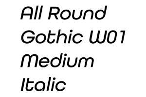 All Round Gothic W01 Medium Italic Font - Free Font Download