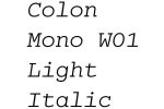 Colon Mono W01 Light Italic Font - Free Font Download