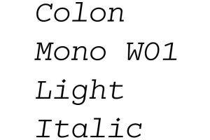Colon Mono W01 Light Italic Font - Free Font Download